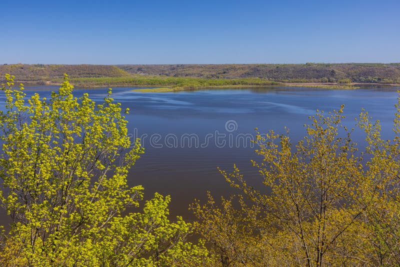 A Mississippi River Scenic View in Spring Stock Image - Image of ...