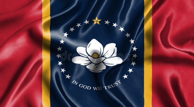 Mississippi State USA Flag Silk New Stock Image - Image of patriotism ...