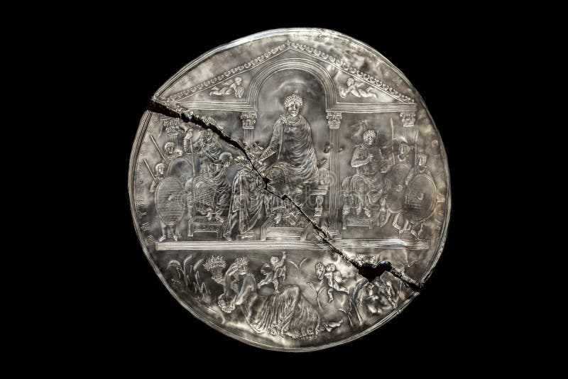 Missorium Di Teodosio I Dettaglio Dell'imperatore Immagine Stock ...