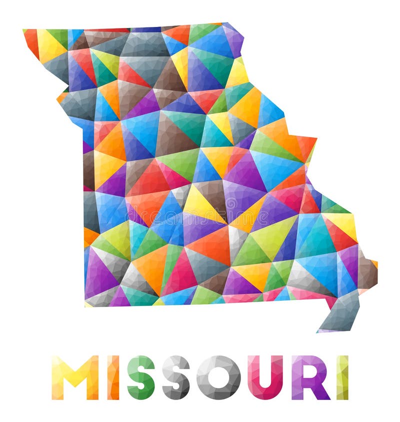 Missouri - Colorful Low Poly Us State Shape. Stock Vector ...