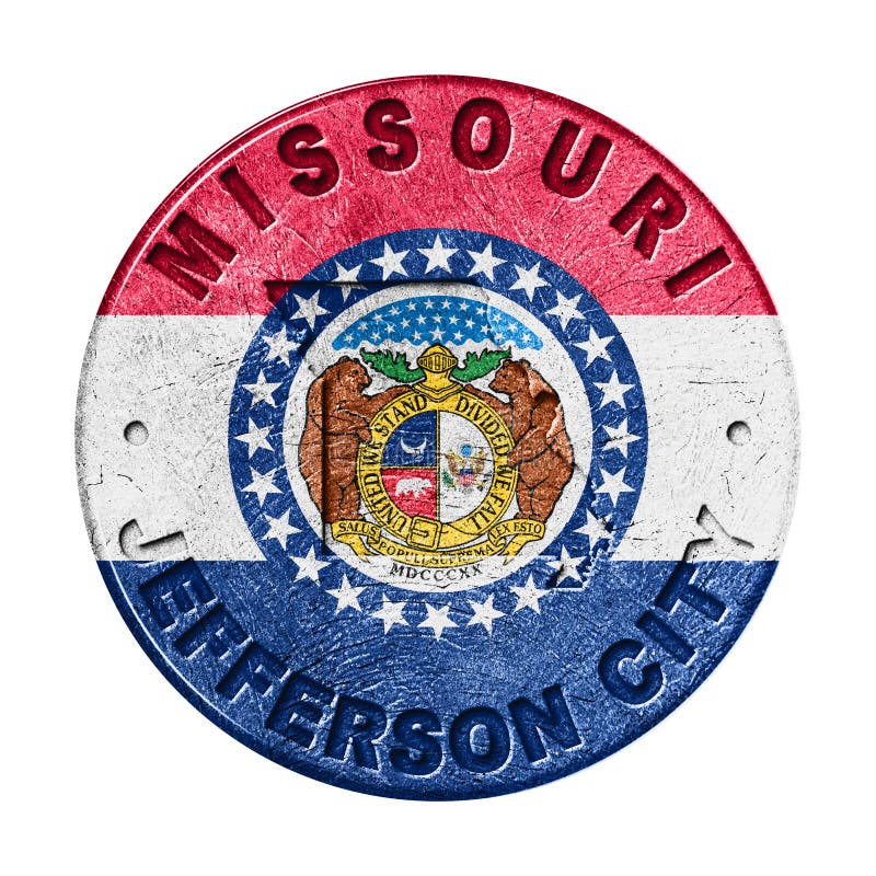 Missouri Flag Button with Map Stock Illustration - Illustration of ...