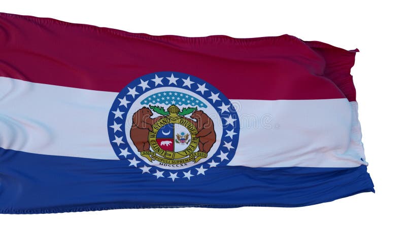 Missouri Flag Isolated Realistic Animation. Seamless Loop, 4K Stock ...