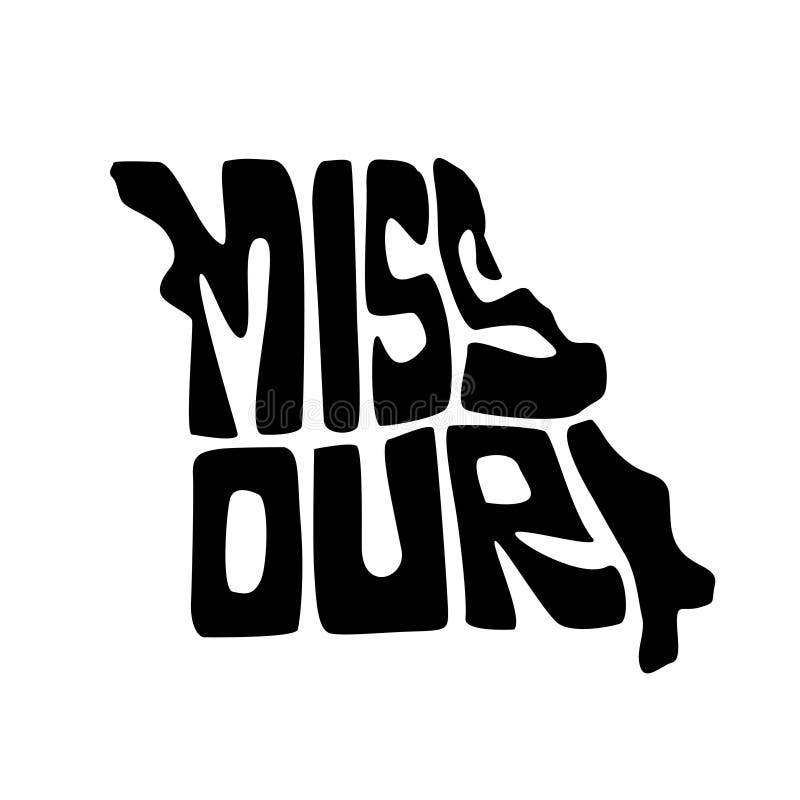 Missouri Map Typography. Missouri State Map Typography Stock Vector ...