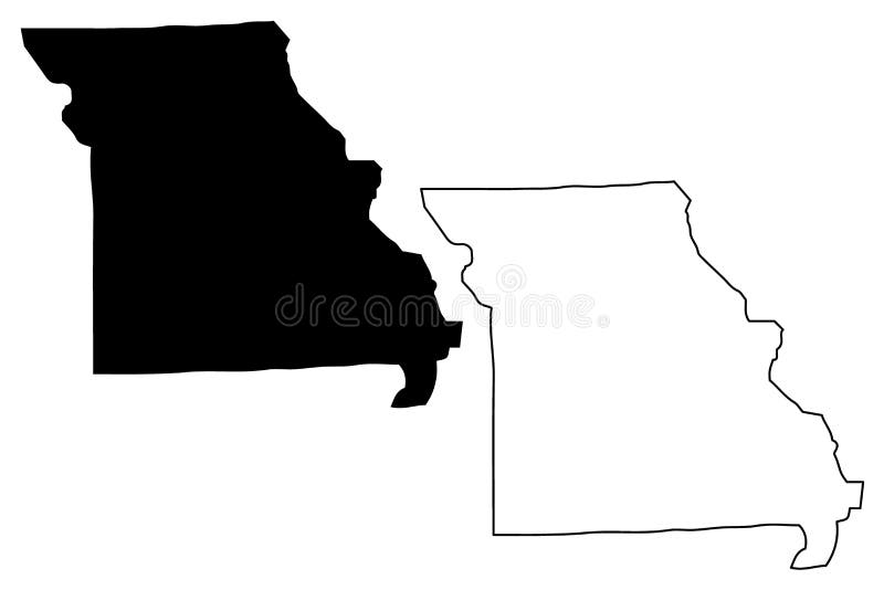 Missouri map vector stock vector. Illustration of line - 117559730