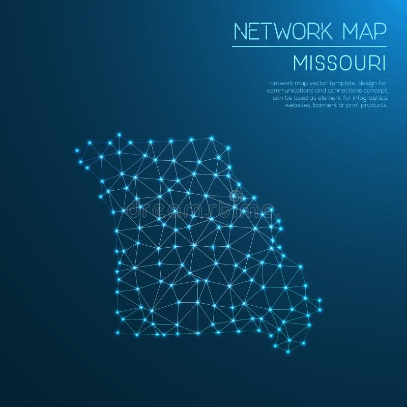 Missouri network map. stock vector. Illustration of dark - 91412174