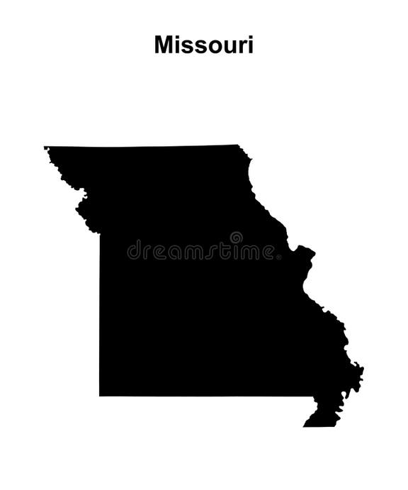 Missouri outline map stock vector. Illustration of silhouette - 360688494