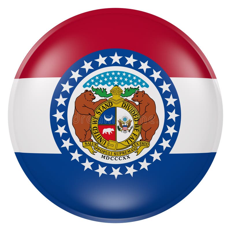 Missouri State flag button stock illustration. Illustration of emblem ...