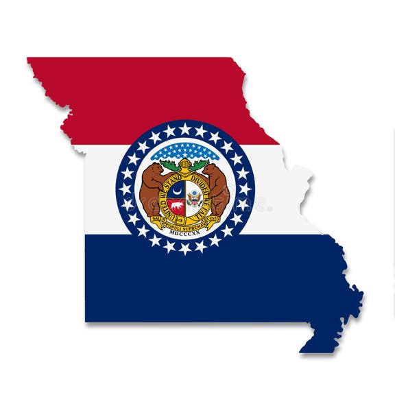 Missouri State Flag Map with Clipping Path Stock Illustration ...