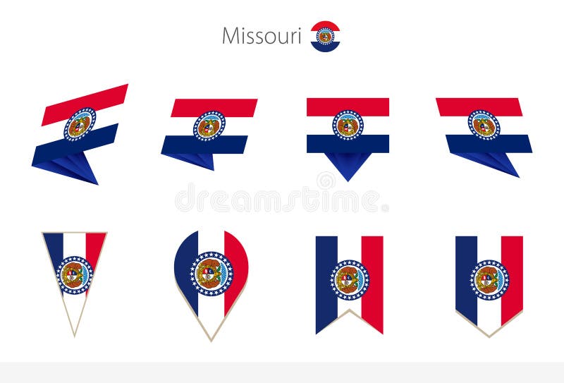 Missouri US State Flag Collection, Eight Versions of Missouri Vector ...