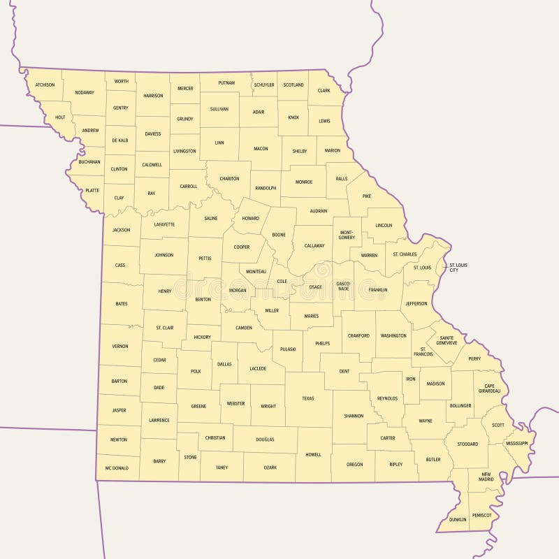 Missouri, Subdivided into 114 Counties and St. Louis City, Political ...