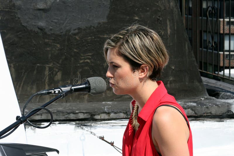 Missy Higgins in Session on a Rooftop in NYC Editorial Stock Image ...