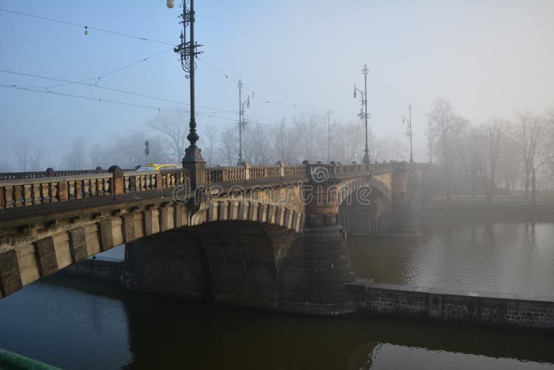 Mist on the Bridge in Prague Stock Photo - Image of history, haze: 69367810