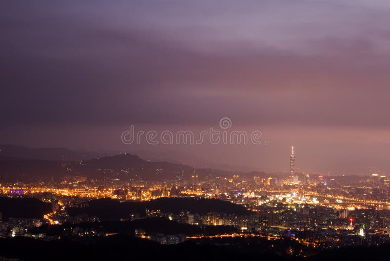 Mist city scenic of night stock image. Image of asian - 12380321