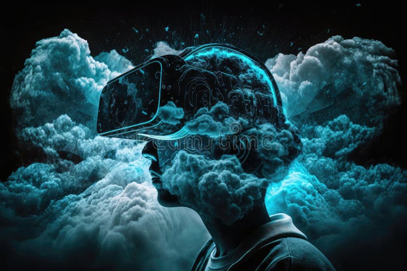 Mist Ether Cosmic Space in Virtual Reality Technology Vr Headset Double ...