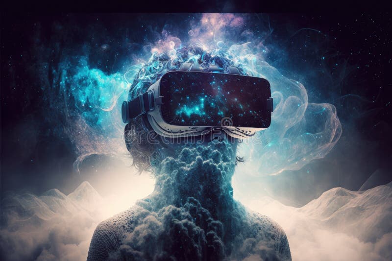 Mist Ether Cosmic Space in Virtual Reality Technology Vr Headset Double ...