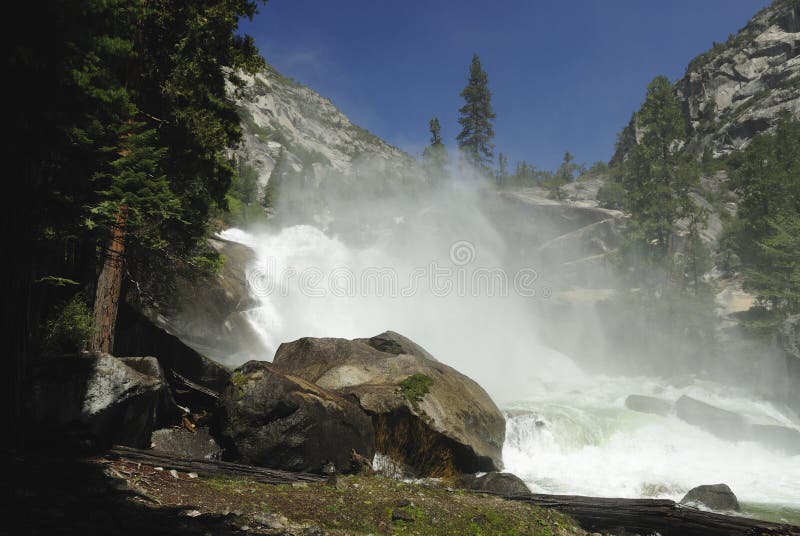 Mist Falls in Kings Canyon National Park in California Stock Photo ...