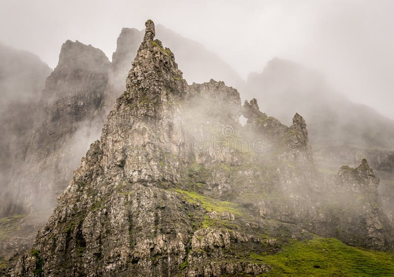 Mist or Fog Passing through the Pass in the Mountains. Clouds Going ...