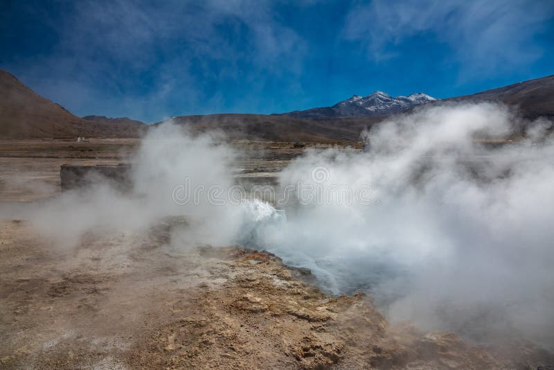 The Mist of a Geyser in Atacama Stock Image - Image of mystical ...