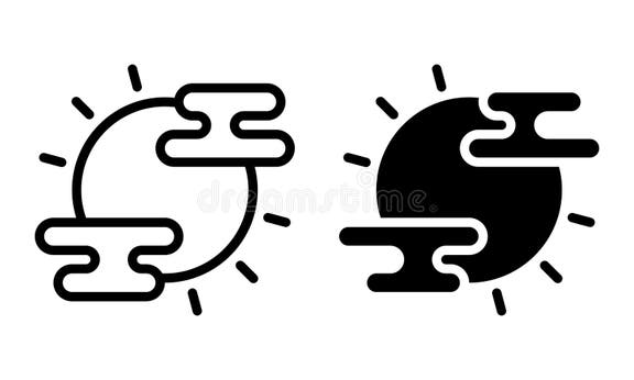 Mist Icon with Outline and Glyph Style. Stock Vector - Illustration of ...