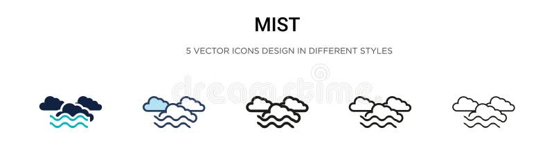 Fog Mist Line Icon, Outline Vector Sign, Linear Style Pictogram ...