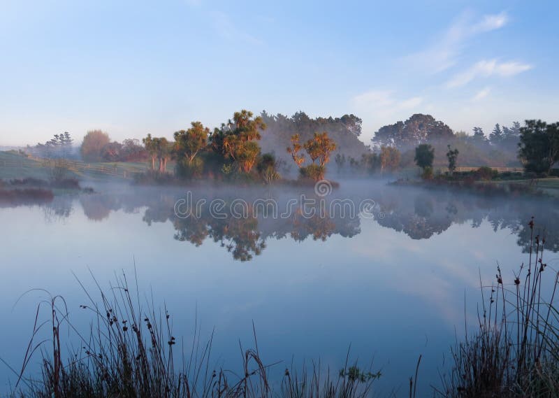 Mist Lake stock photo. Image of cram, reflection, pond - 26713898