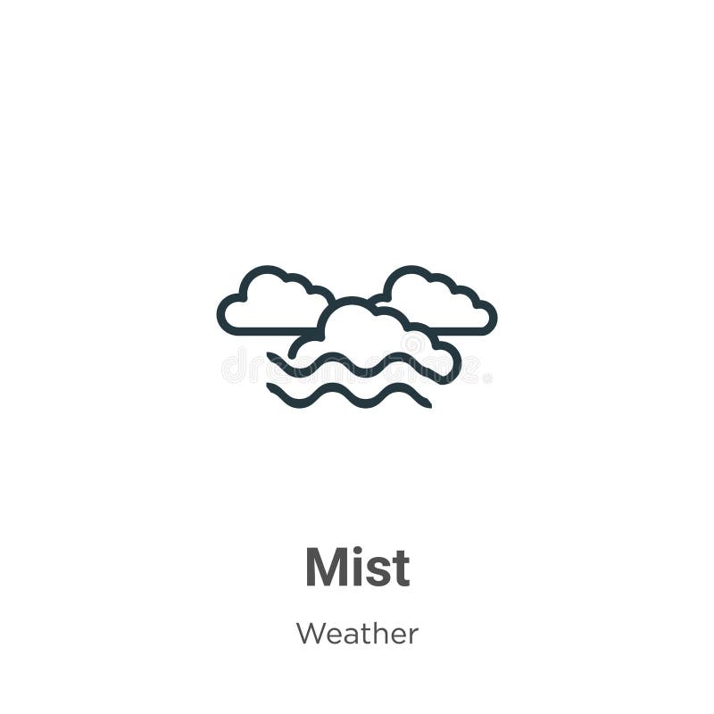 Fog Mist Line Icon, Outline Vector Sign, Linear Style Pictogram ...
