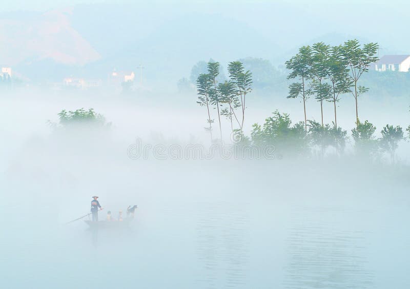 The Mist Over Lucid Lake (4) Stock Image - Image of mist, boat: 5576835