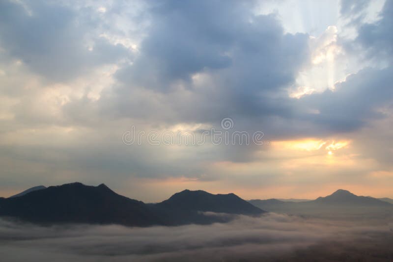 Mist over the mountains stock image. Image of sunlight - 23147165