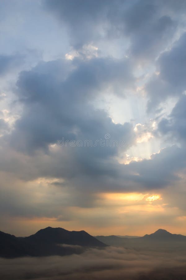 Mist over the mountains stock image. Image of sunlight - 23147165