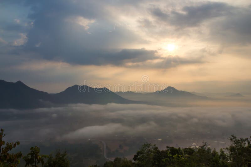 Mist over the mountains stock image. Image of park, dawn - 38596201