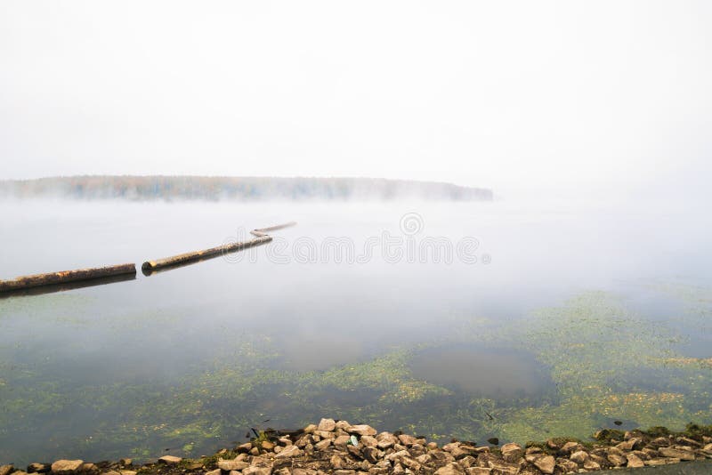 The mist over the river stock photo. Image of blue, tree - 61367124