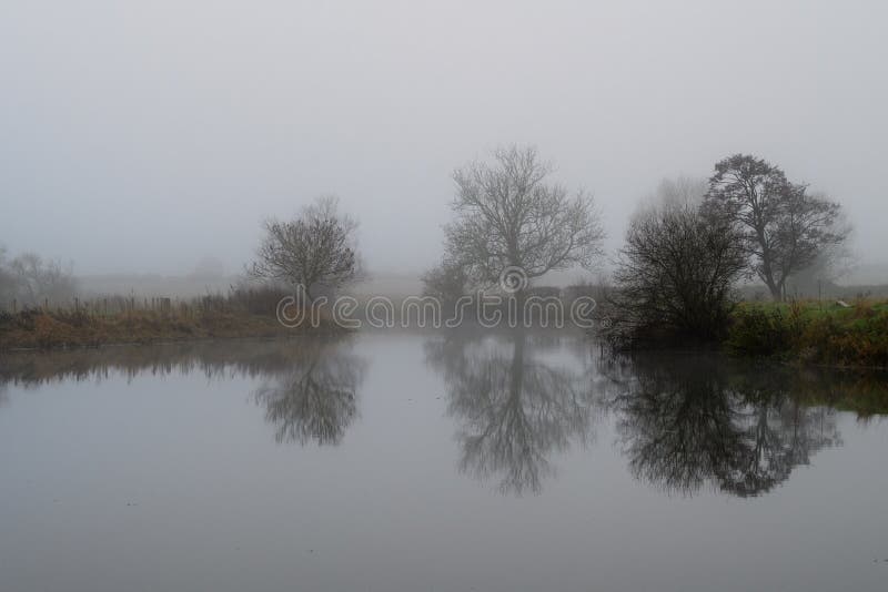 Mist Over the River Avon in England Stock Image - Image of morning ...