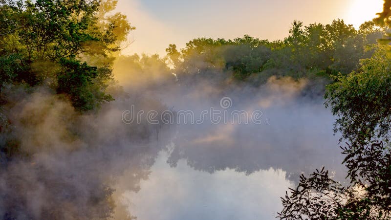 With mist over river stock image. Image of light, mist - 81696595