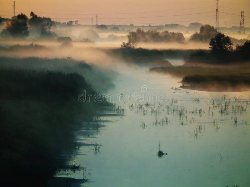 Mist Over River At Sunrise Picture. Image: 92161328