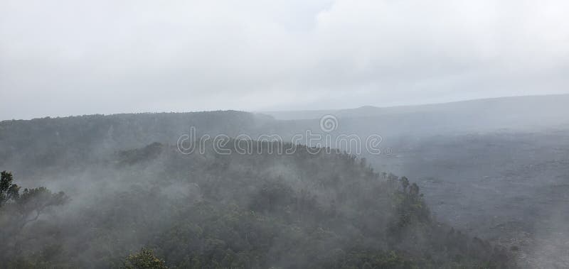 Mist Over a Volcano stock image. Image of mist, forest - 165452785
