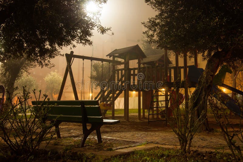 Mist in the Park stock image. Image of dark, imagination - 38016905