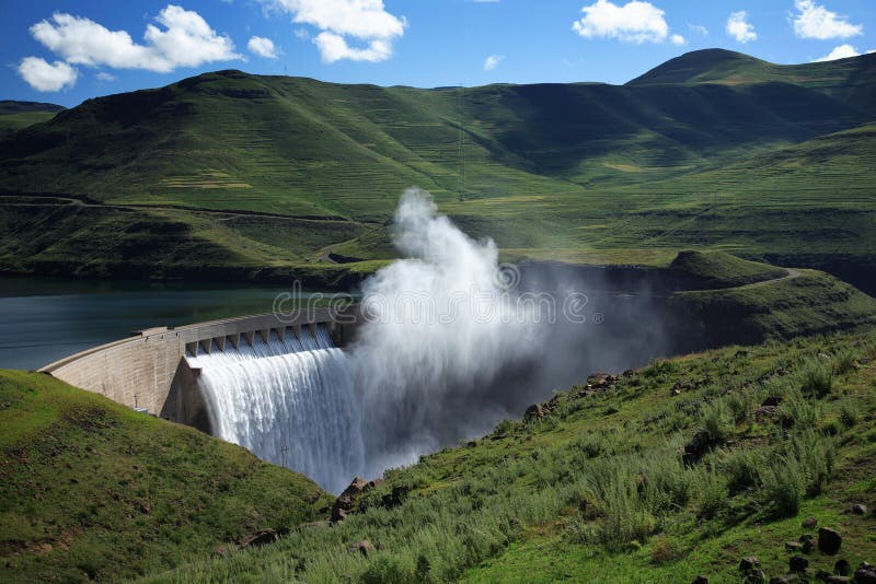 Mist Rising Above the Katse Dam Wall in Lesotho Stock Photo - Image of ...