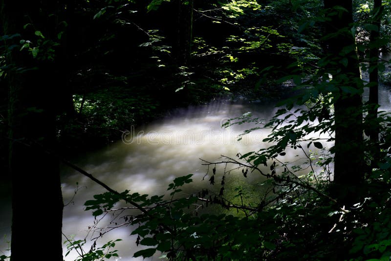 Mist Rising Over River at Dawn Stock Image - Image of peaceful, outdoor ...
