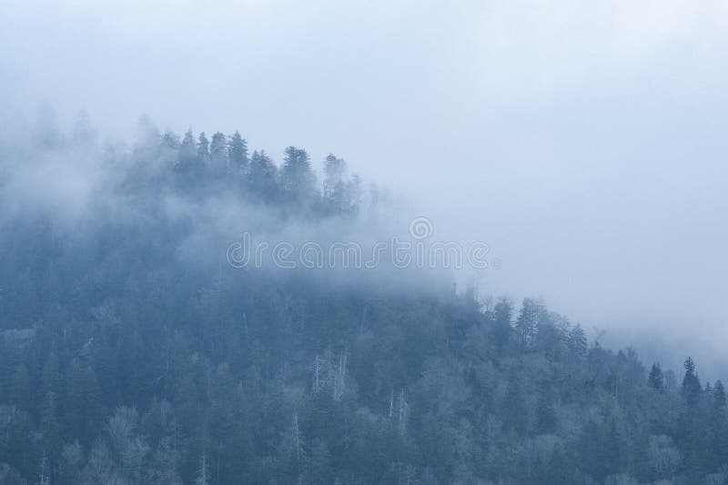Mist and Smoke Rises from the Hills in Springtime. Stock Image - Image ...