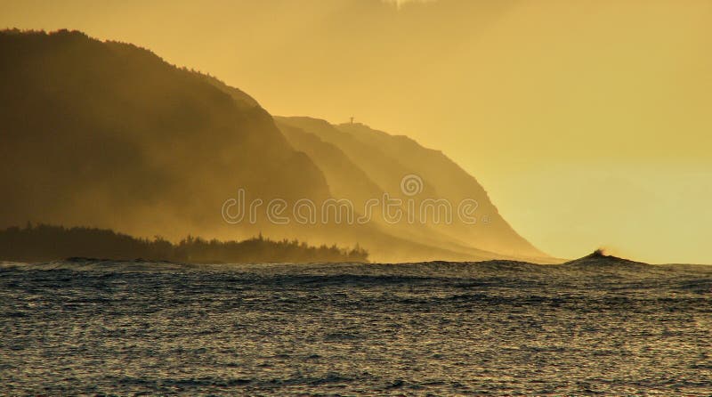 Mist on a Sunset stock image. Image of sunset, wave, coast - 68696425