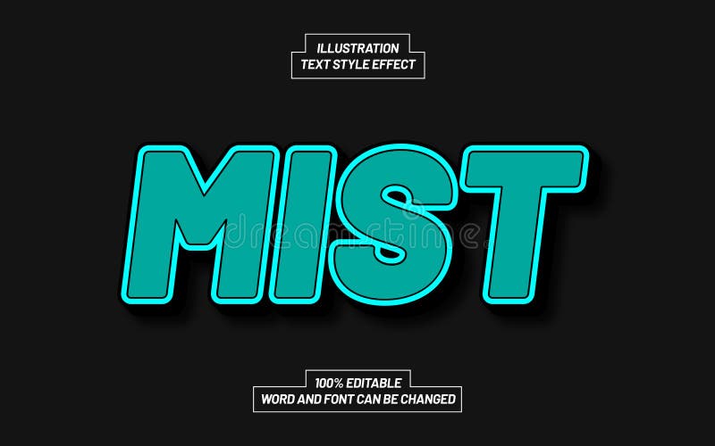 Mist Design Text Style Effect Stock Vector - Illustration of flat ...