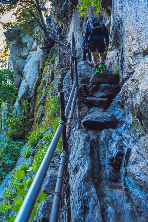 Mist Trail in Yosemite Valley Stock Image - Image of liberty ...