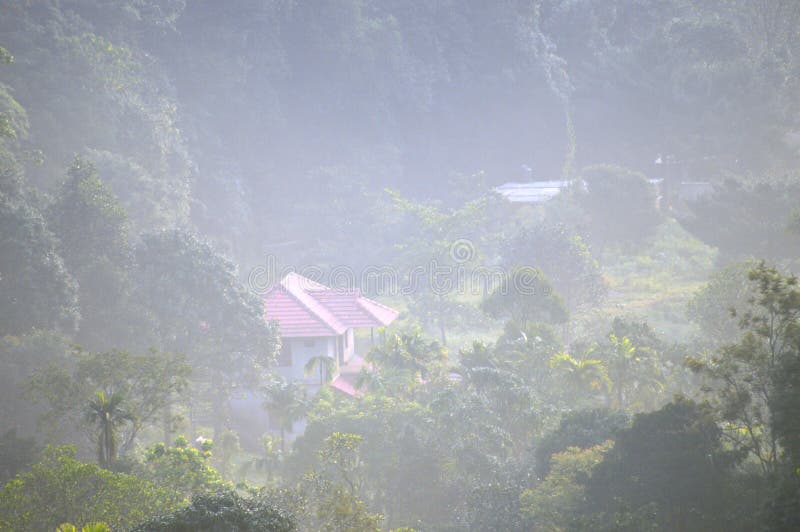 Mist and the valley stock photo. Image of reflection - 183706312