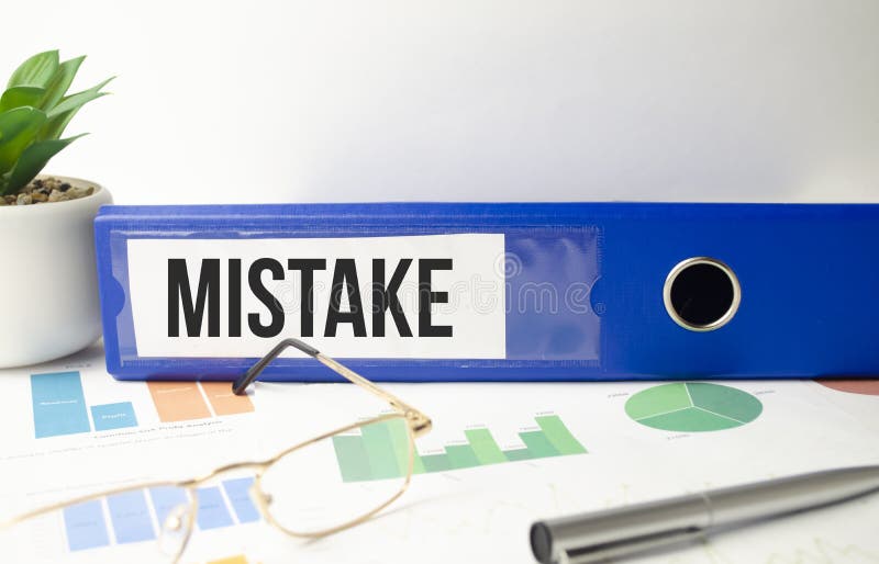 Mistake on the Blue Folder. Business Concept Stock Image - Image of ...