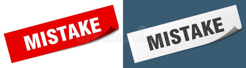 Mistake Sticker. Mistake Sign Set Stock Vector - Illustration of banner ...