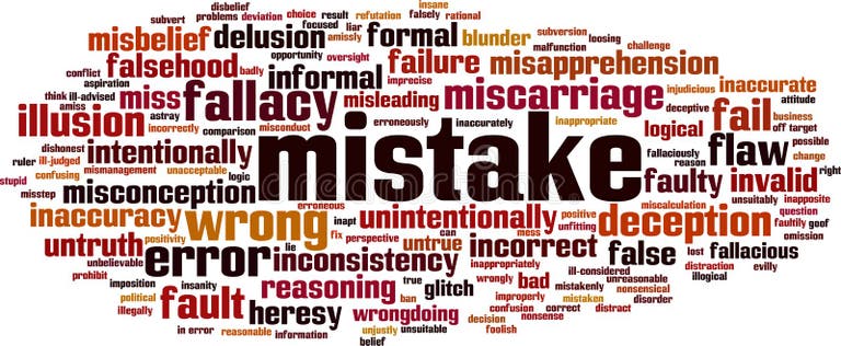 Mistake word cloud stock vector. Illustration of erroneous - 271390860