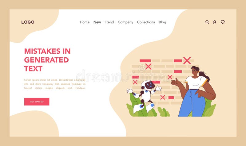 Mistakes in Generated Text Concept Stock Vector - Illustration of ...