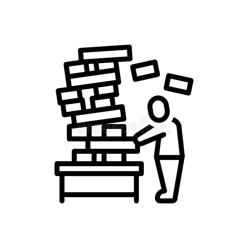 Black Line Icon for Mistakes, Blunder and People Stock Vector ...