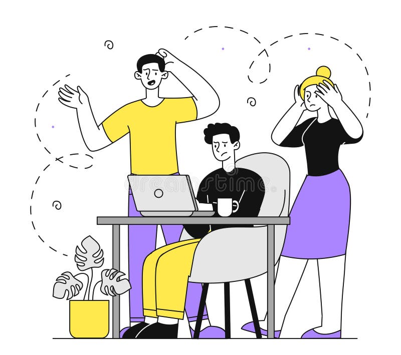 Mistakes at Work Vector Doodle Stock Vector - Illustration of reaction ...