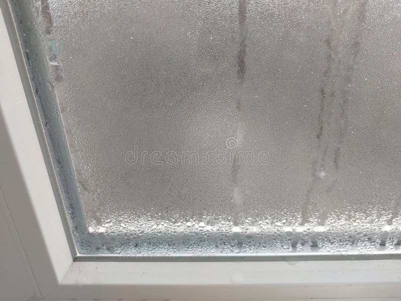 Misted Glass from the Evaporation of Moisture on the Balcony Stock ...